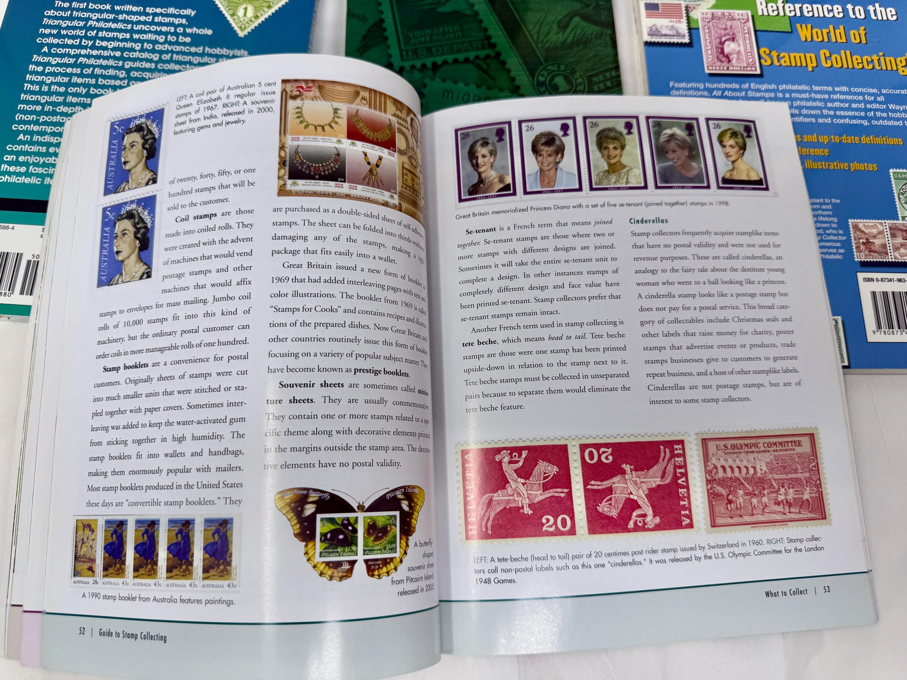 Vintage Stamp Collecting Book Lot of 6 | Philately Reference Guides ...