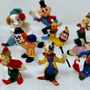 Vintage Clown Lot Figurines Hong Kong Polka Dot Ceramic Porcelain ...