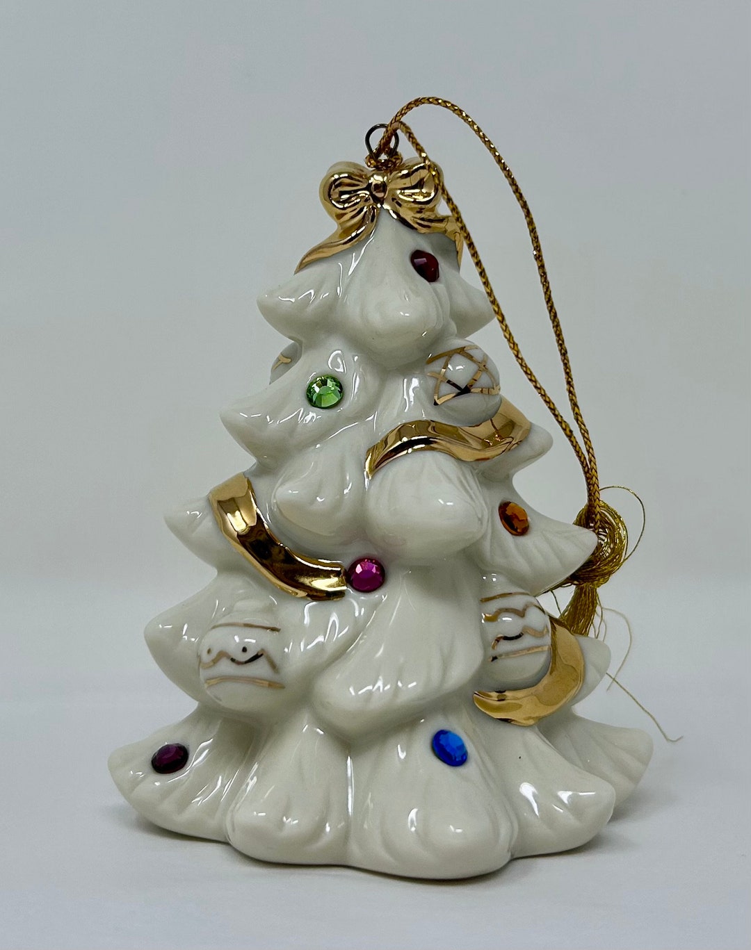 2001 Lenox Jeweled Christmas Tree Ornament Limited Edition Fine Ivory ...