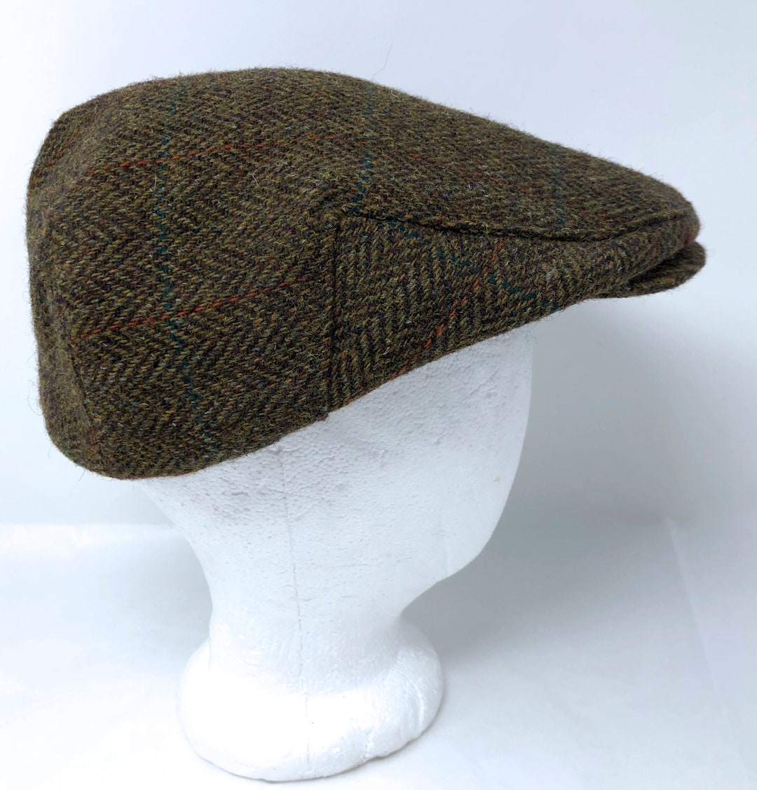 H Ireland John Hanly Wool Herringbone Brown Wool Newsboy Cap Irish Flat ...