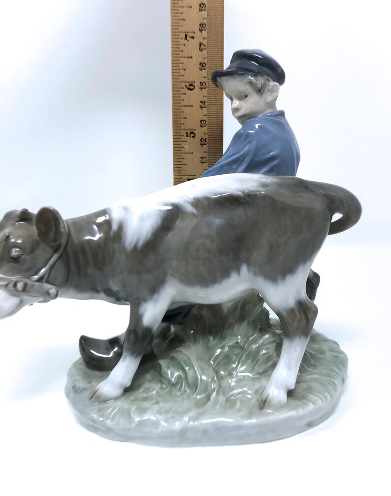 Royal Copenhagen Denmark 772 Boy & Cow Ceramic Figurine - Etsy