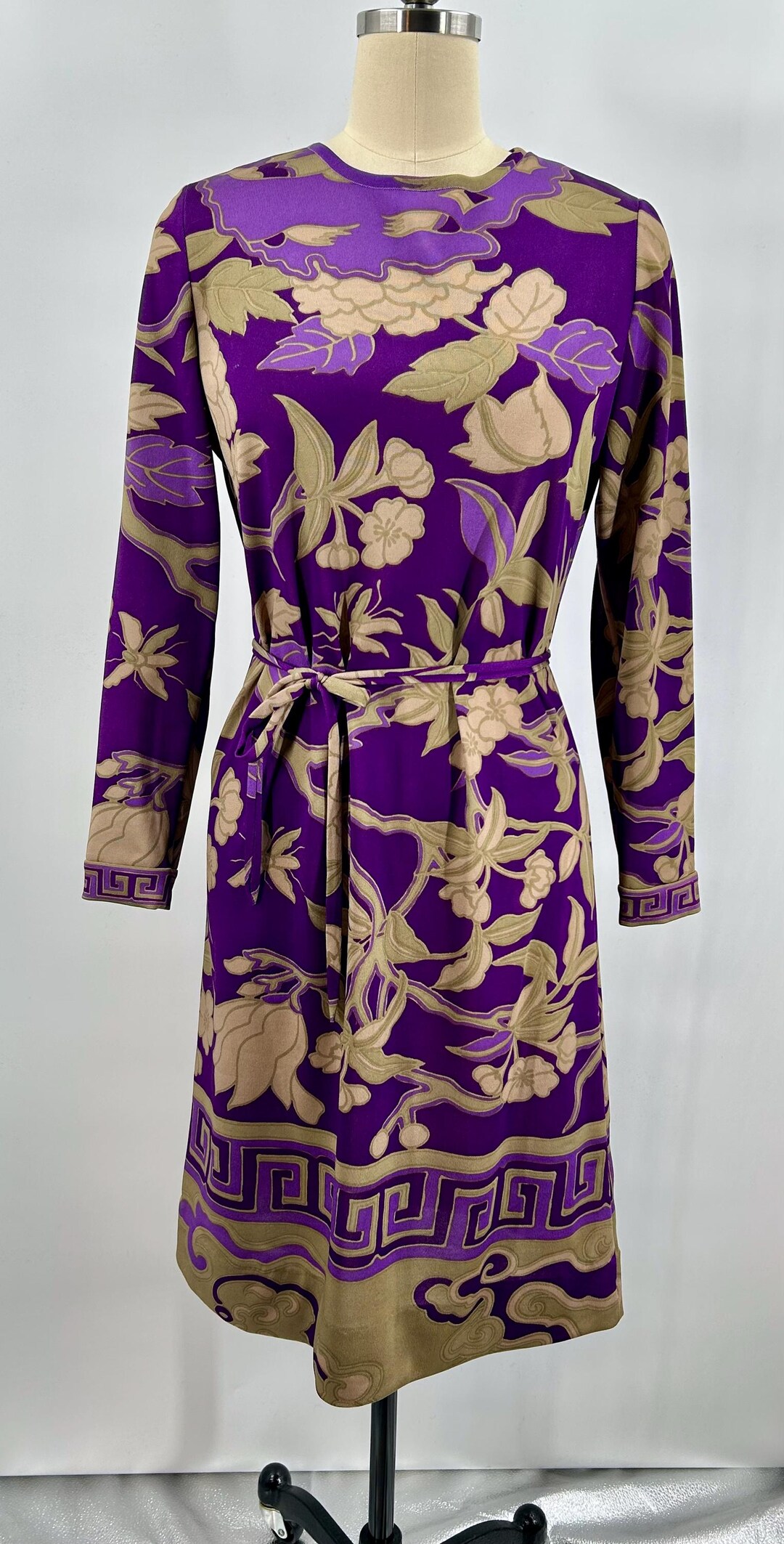 Vintage Goldworm 1970s Trevira 2000 Dress I Magnin Purple Beige - Etsy