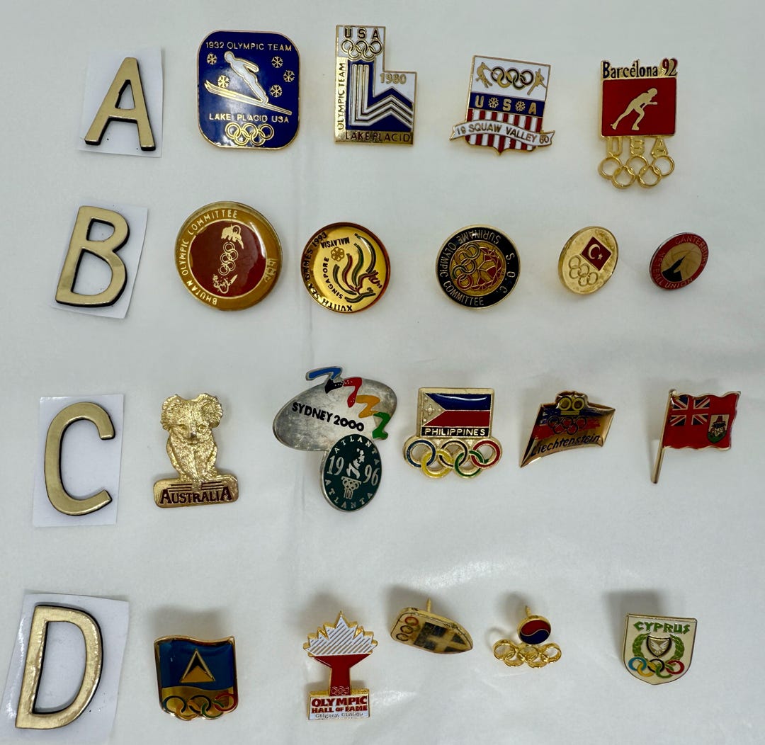 International Olympic Games Pin Collection – 20 Vintage Enamel Pins ...
