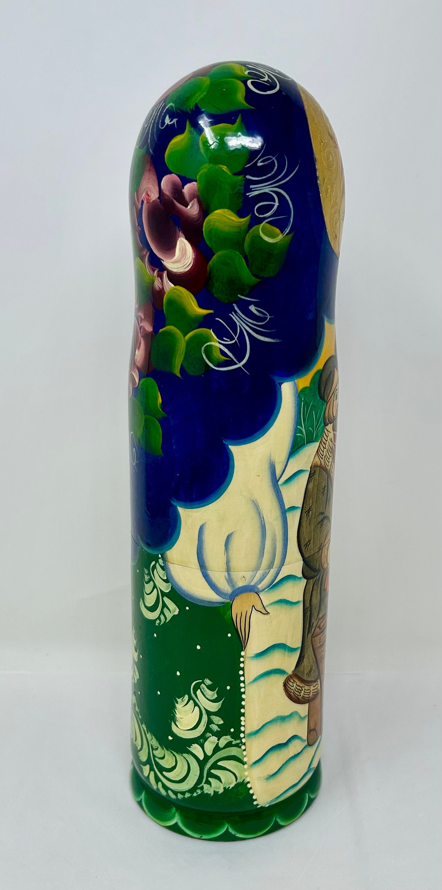 Hand Painted Russian Doll Box Container Small Bottle Case Holder Vodka ...