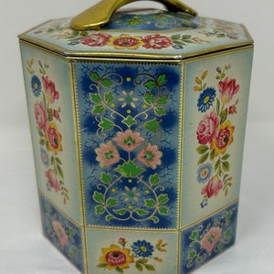 Vintage Belgium Tin Container Floral Box Metal Antique - Etsy