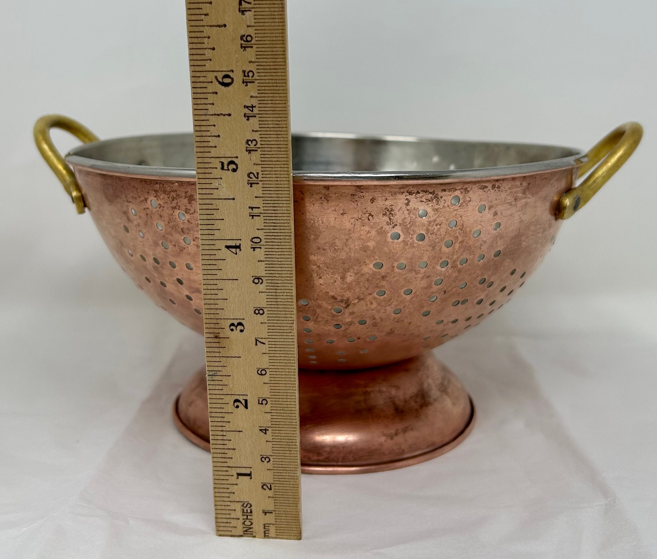 Vintage Brass Copper Colander Strainer 8.75 Diameter - Etsy