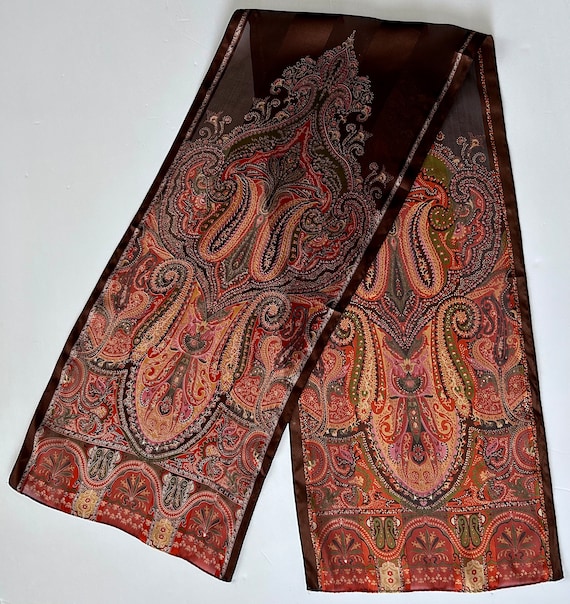 vintage silk scarf rust - Gem