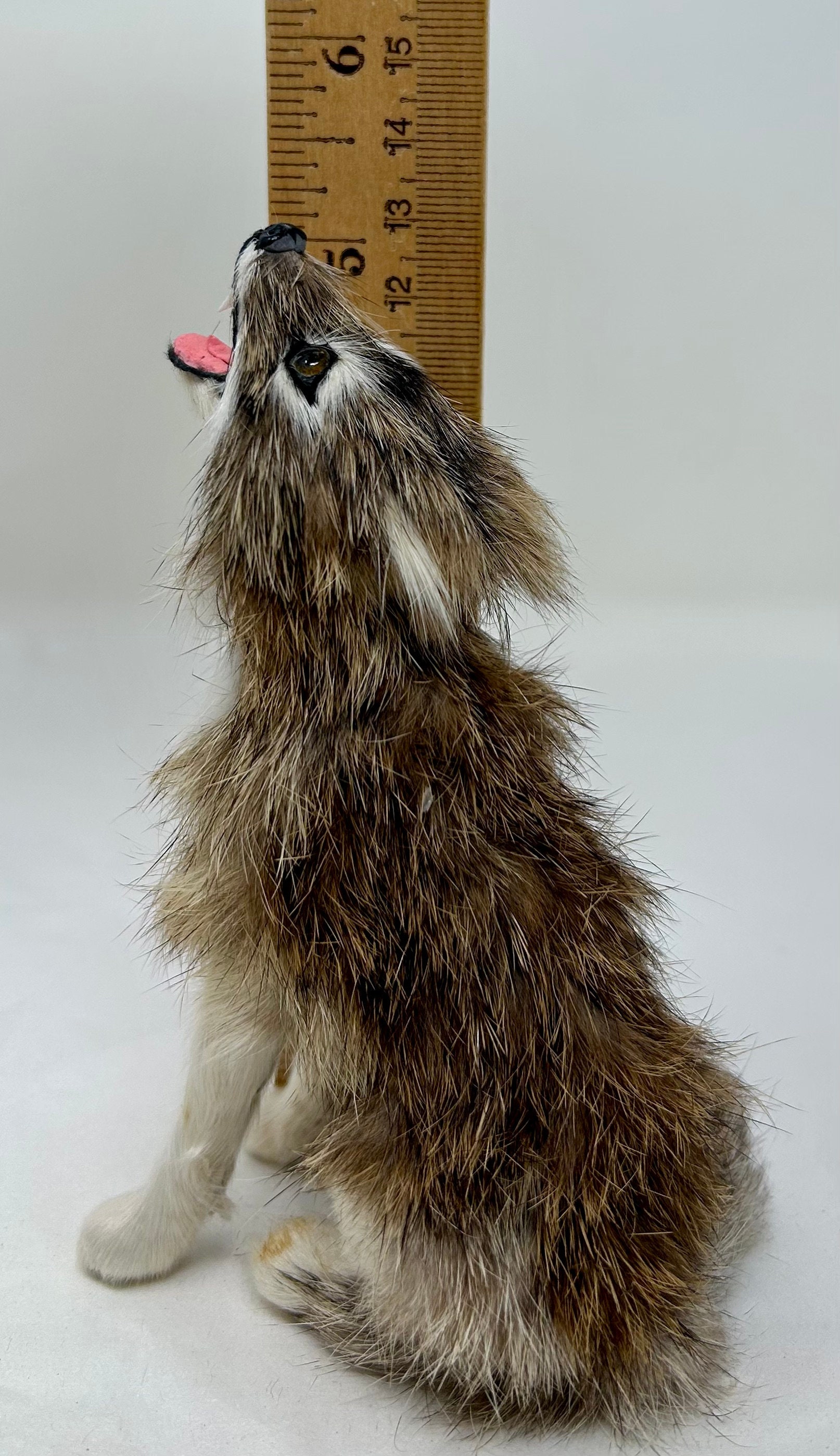 Rabbit Real Fur Figurine Coyote Handmade Figure Animal - Etsy
