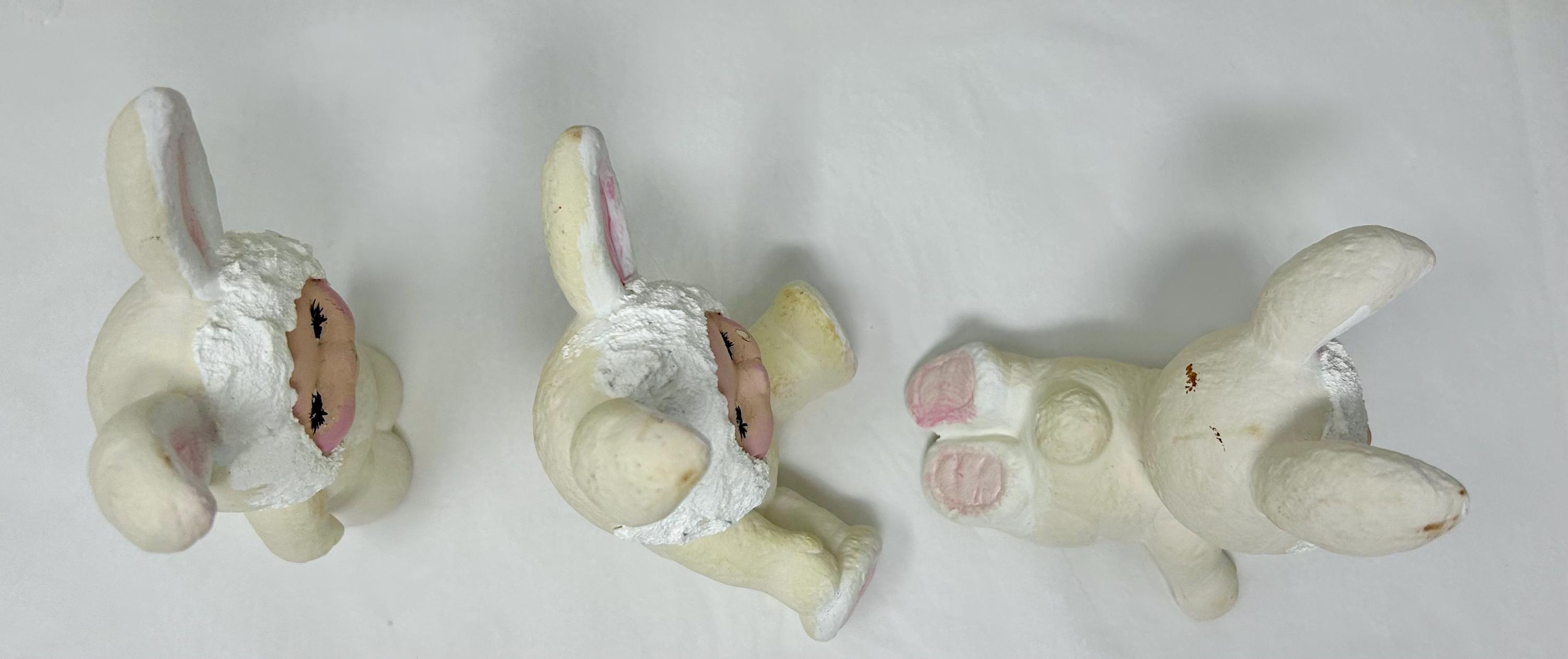 Vintage Bunny Snow Babies – Set of 3 Ceramic Figurines With Big Eyes ...