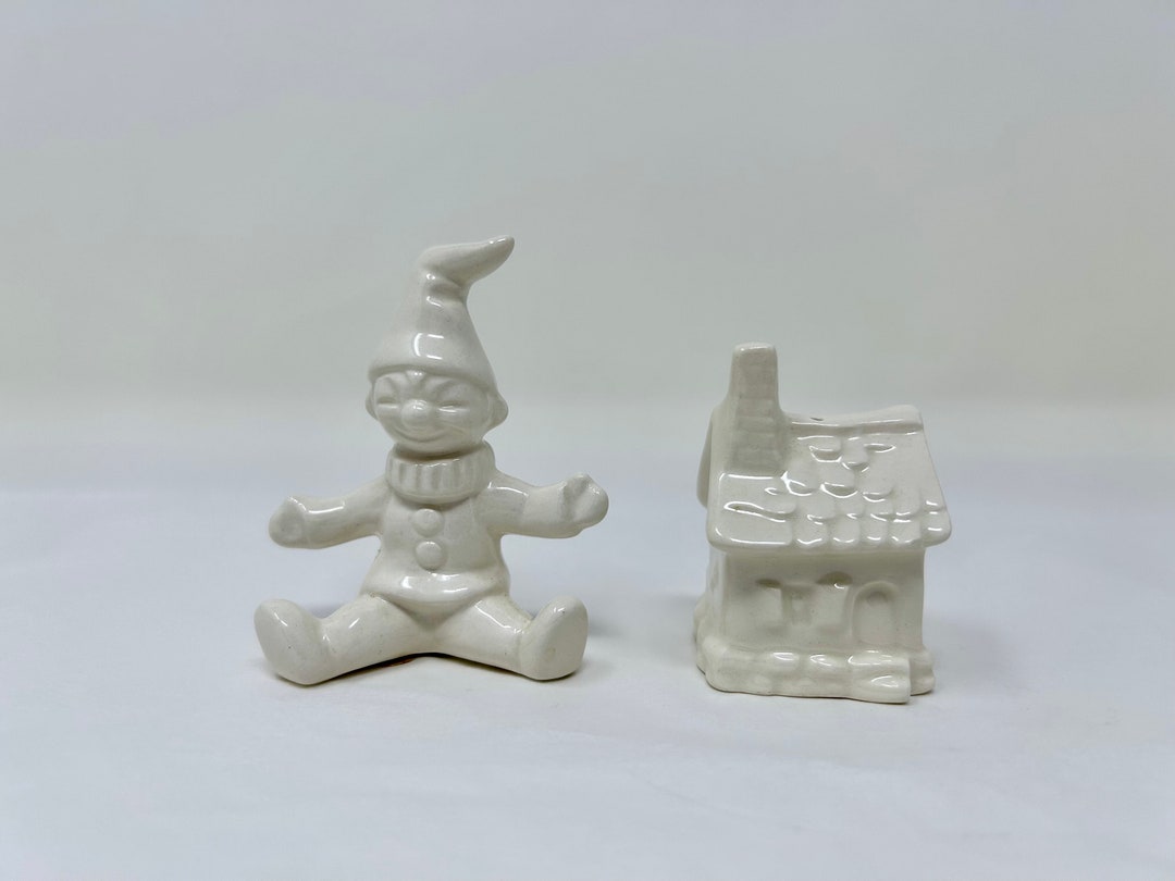 Set of Vintage Goebel White Porcelain Elf Clown House Miniature - Etsy