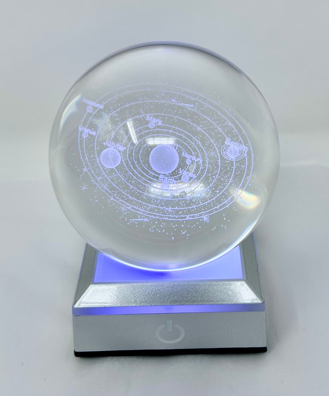 ERWEI Solar System Planets Glass Ball Globe Planet Lit 3-D Laser Light ...