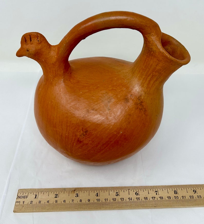 Pre-columbian Style Terracotta Pottery Bird Vessel Jug Pitcher, Like ...