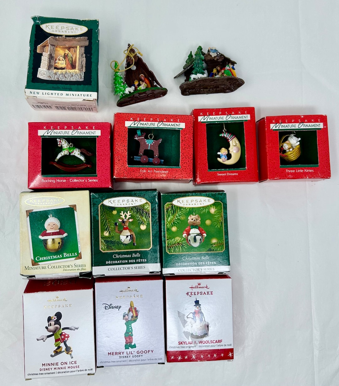 Set of 13 Hallmark Miniature Ornaments Disney Bell Toy Nativity ...