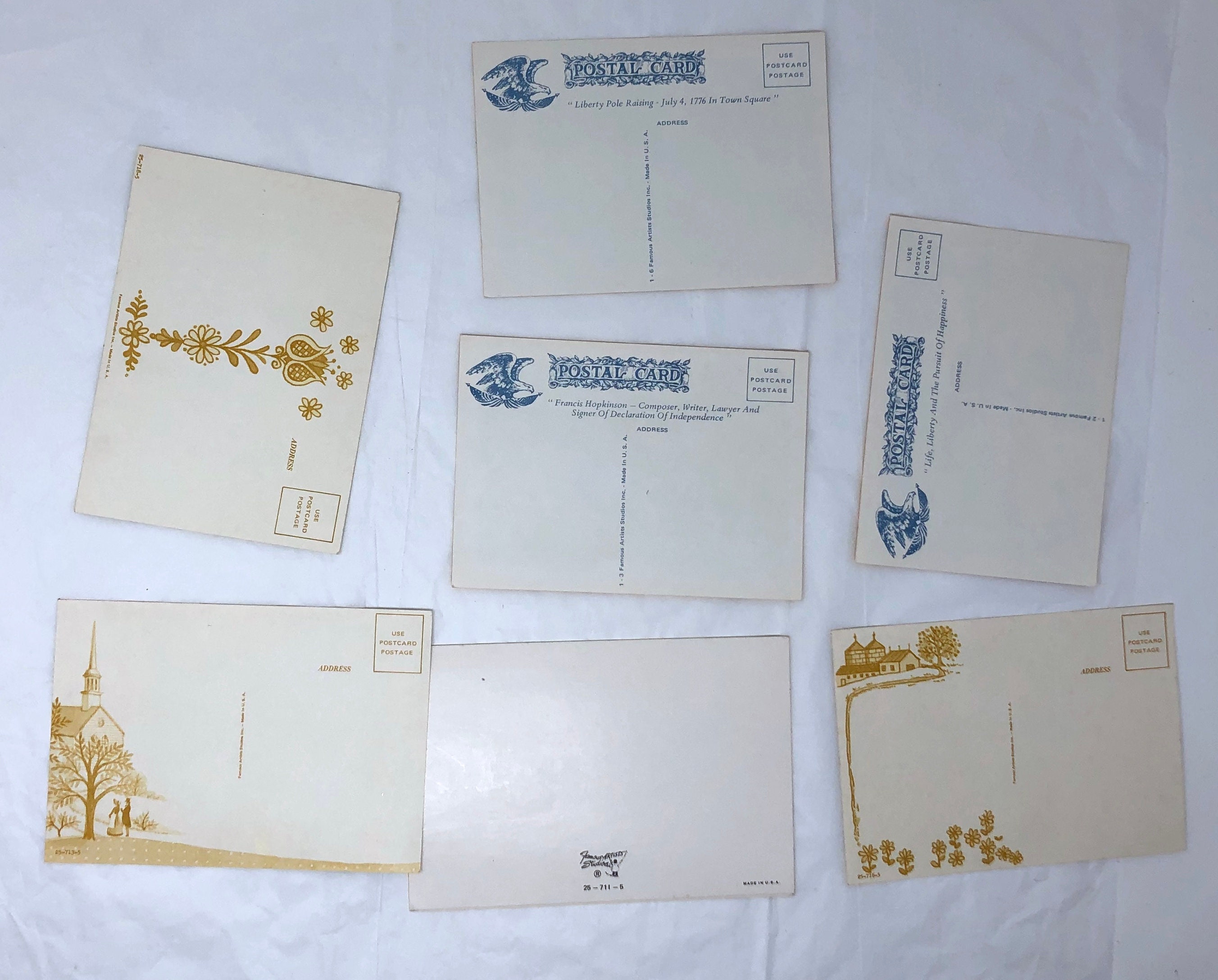 7 Vintage Art Postcards Postal Card Famous Artists Studios - Etsy