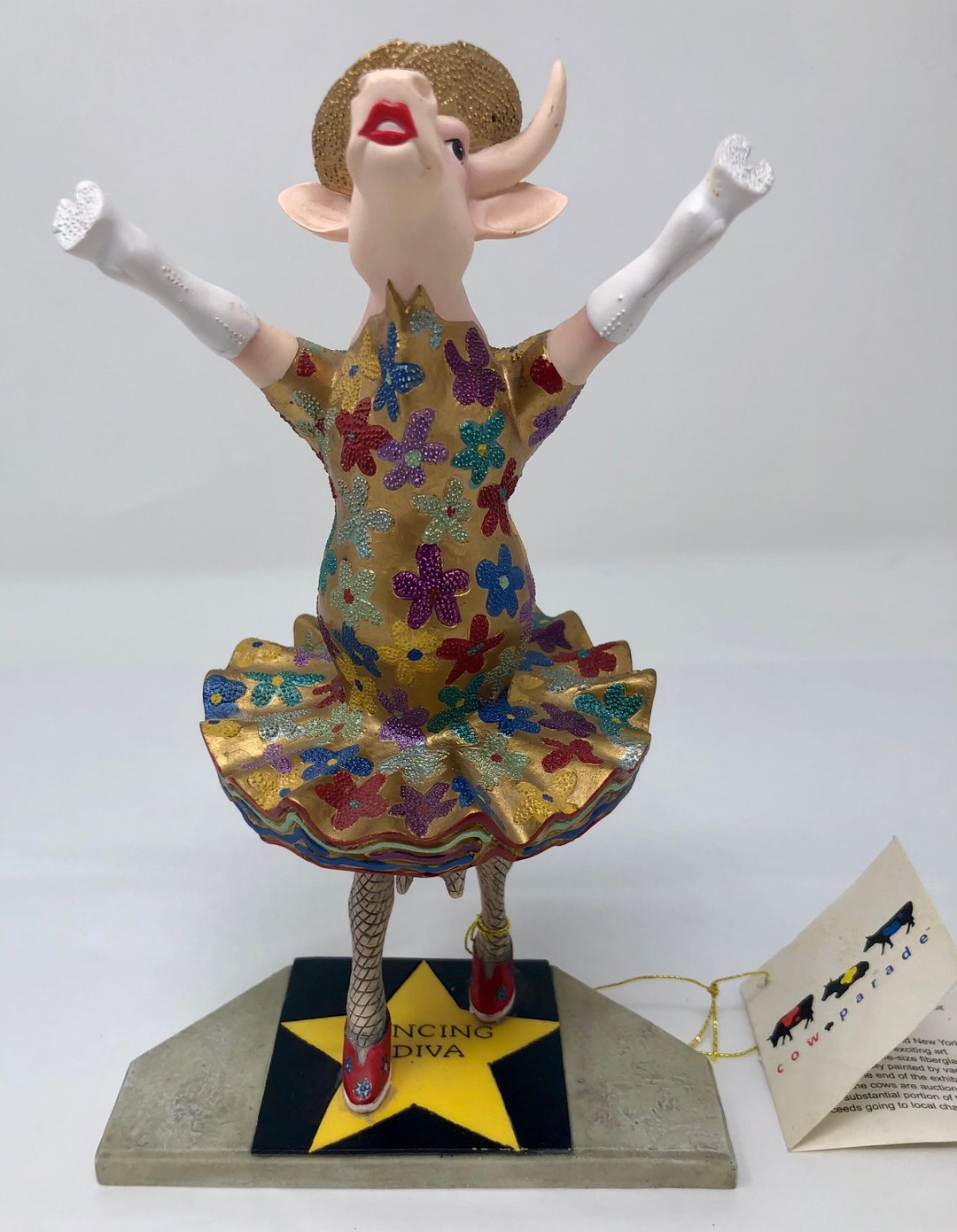 Cow Parade dancing Diva Cow Star Figurine 2001 - Etsy