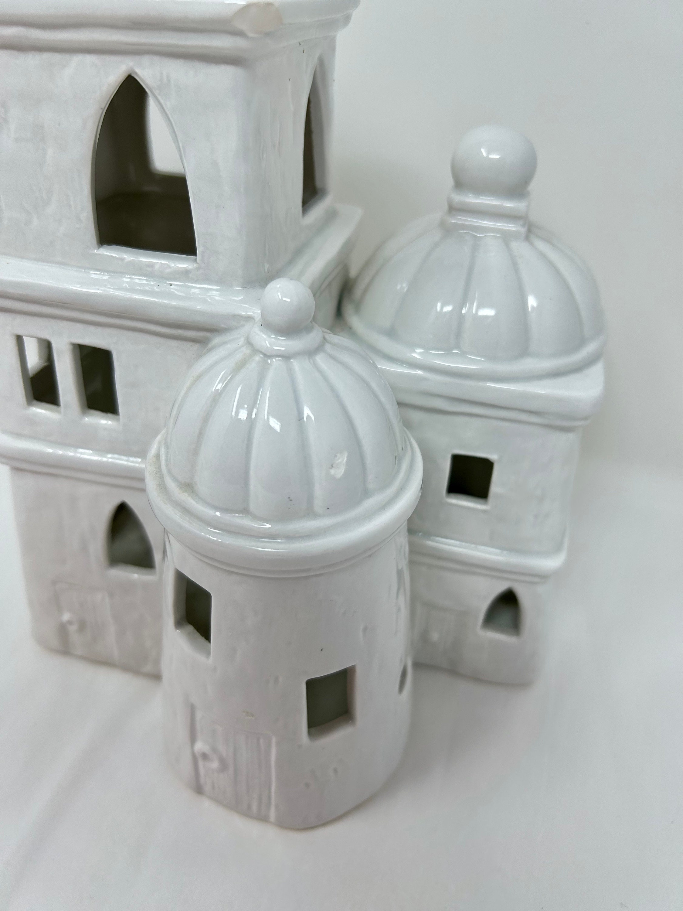 Fitz and Floyd Castle Light Fixture Lamp Night White Ceramic - Etsy