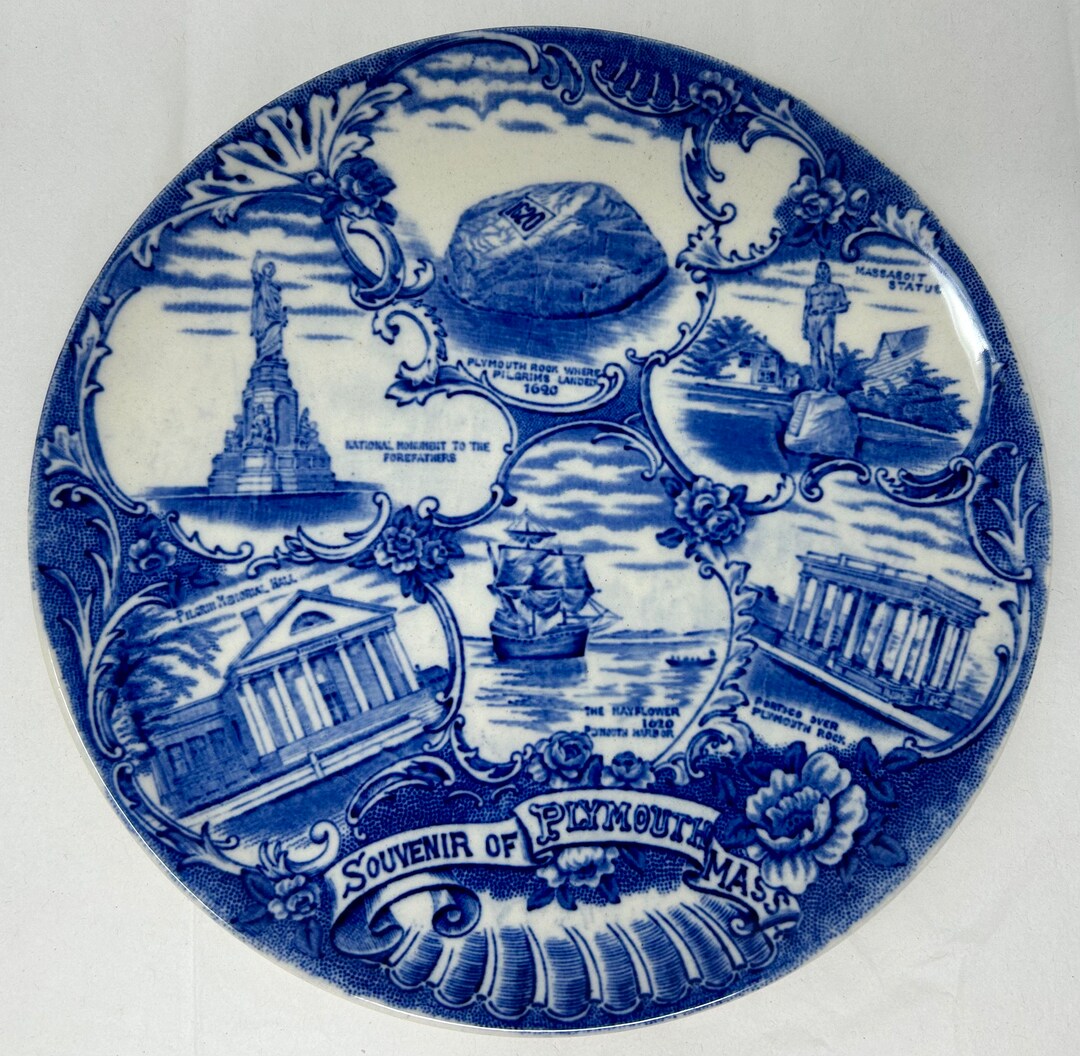 Old English Staffordshire Adams Plate "souvenir of Plymouth Mass" - Etsy