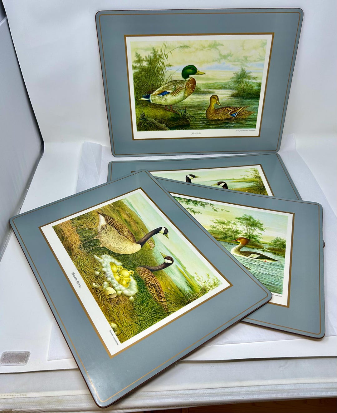 Set of 4 Vintage Pimpernel Placemats – Ducks Geese, Cork-backed ...