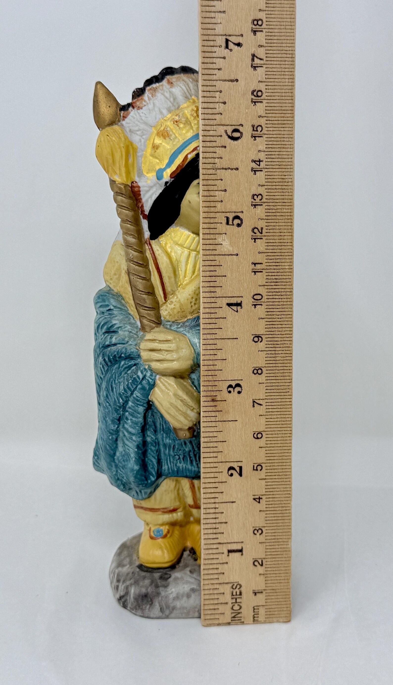 Vintage Native American Chief Figurine Hand-painted Chalkware Chalk ...