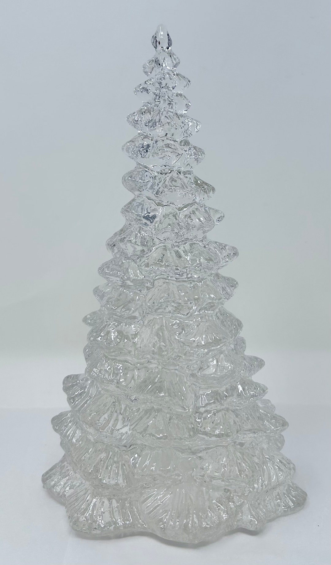 Vintage Pressed Glass Clear Tree Holiday Christmas Sculpture - Etsy