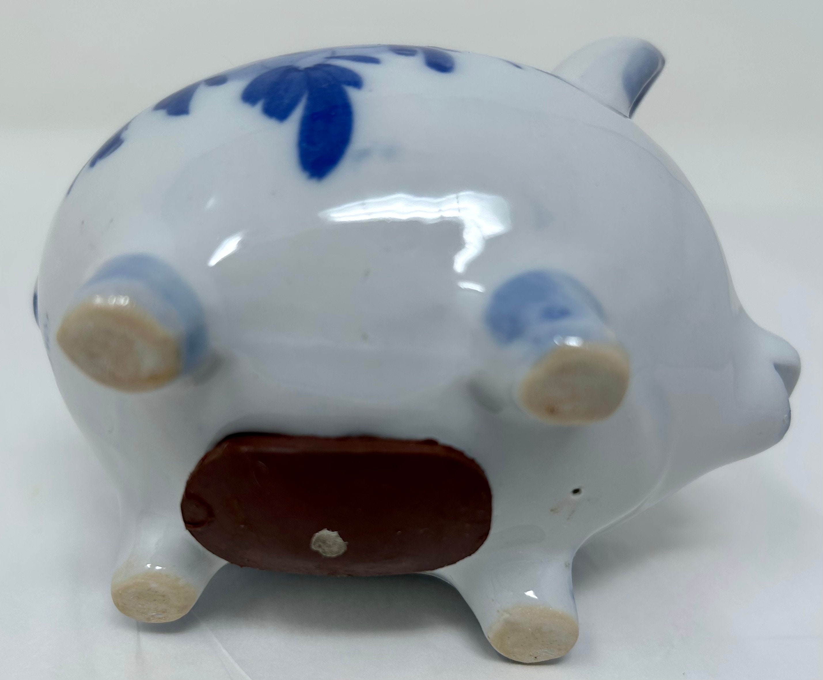 Vintage D. Blue Delft Piggy Bank Pig Ceramic Flowers Windmill - Etsy