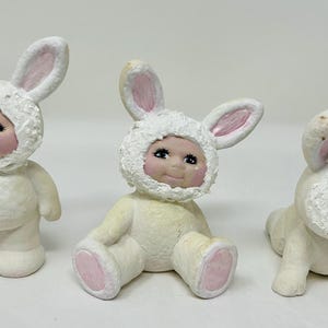 Vintage Bunny Snow Babies – Set of 3 Ceramic Figurines With Big Eyes ...