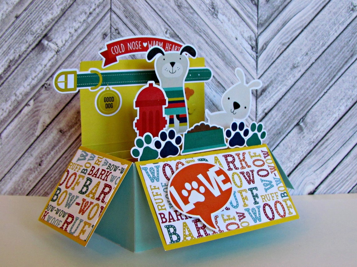 Puppy Pop up Greeting Card. Dog Card. Handmade. Any Occasion. | Etsy