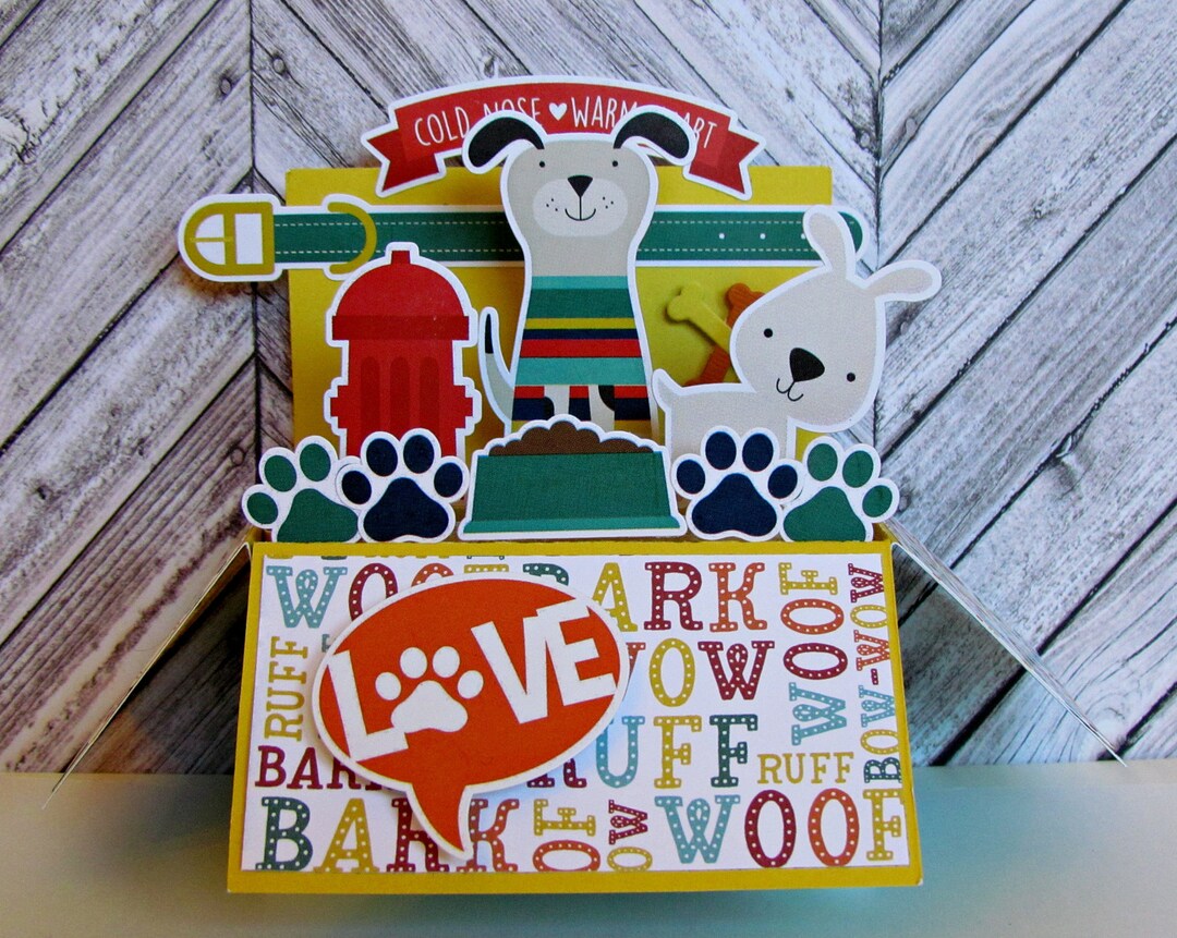 Puppy Pop up Greeting Card. Dog Card. Handmade. Any Occasion. Man's ...