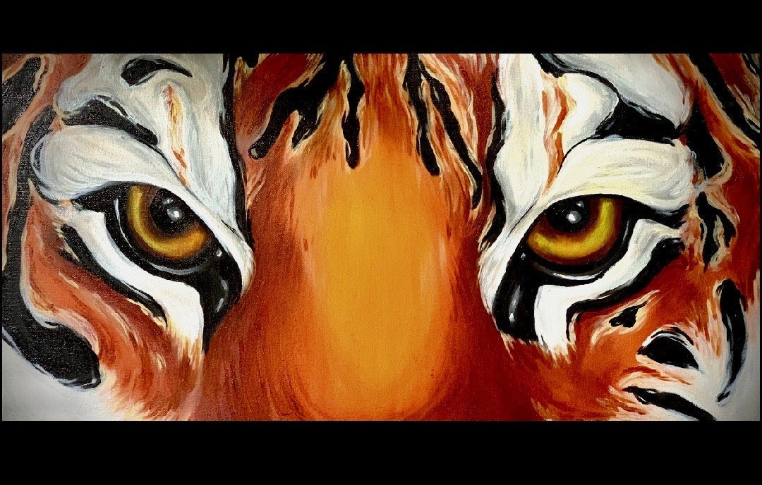 Clemson Tigers, Tiger Eyes, Wall Art, Clemson Painting, Clemson Art ...