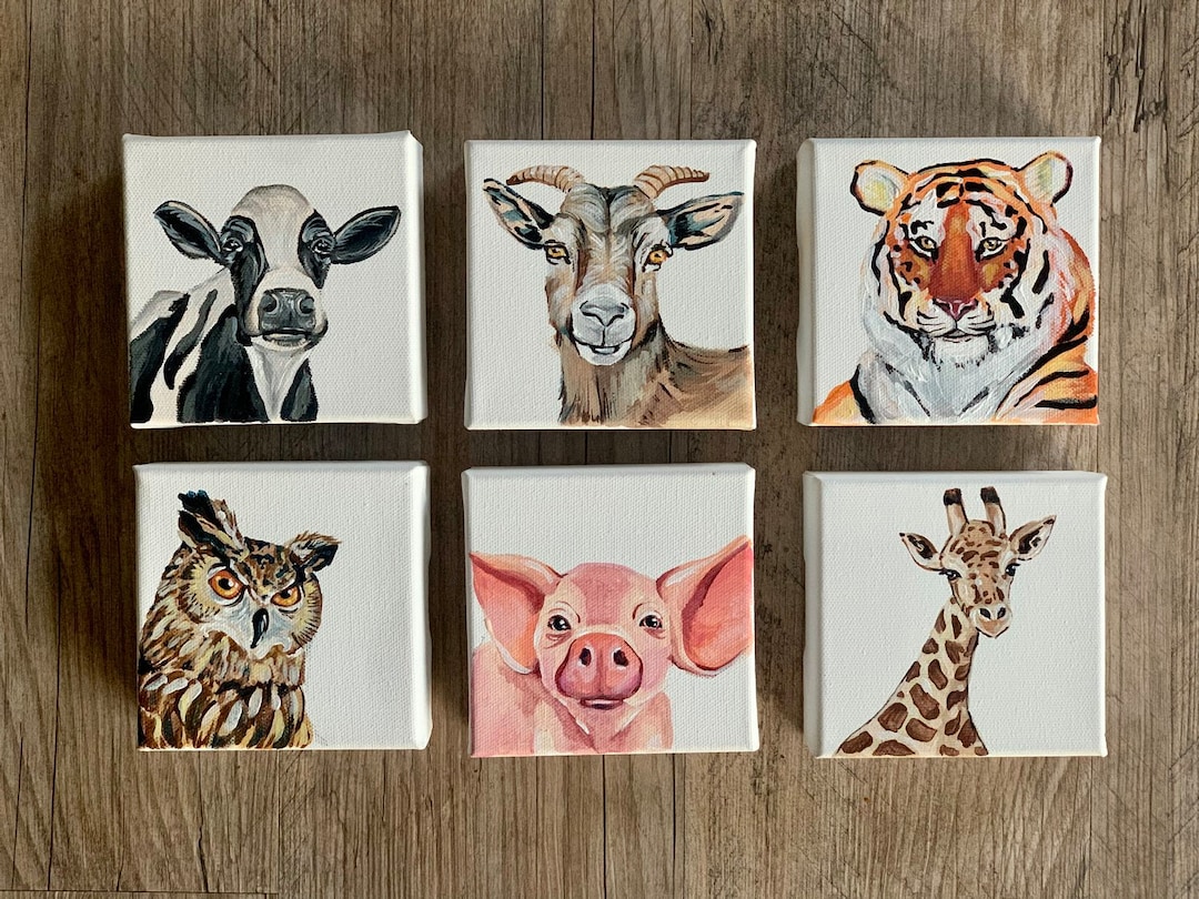 Animal Paintings, Small Animal Paintings, Animal Art, Nursery Animals ...