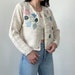 Vintage Cropped Spring Floral Knit Cardigan Sweater - Etsy