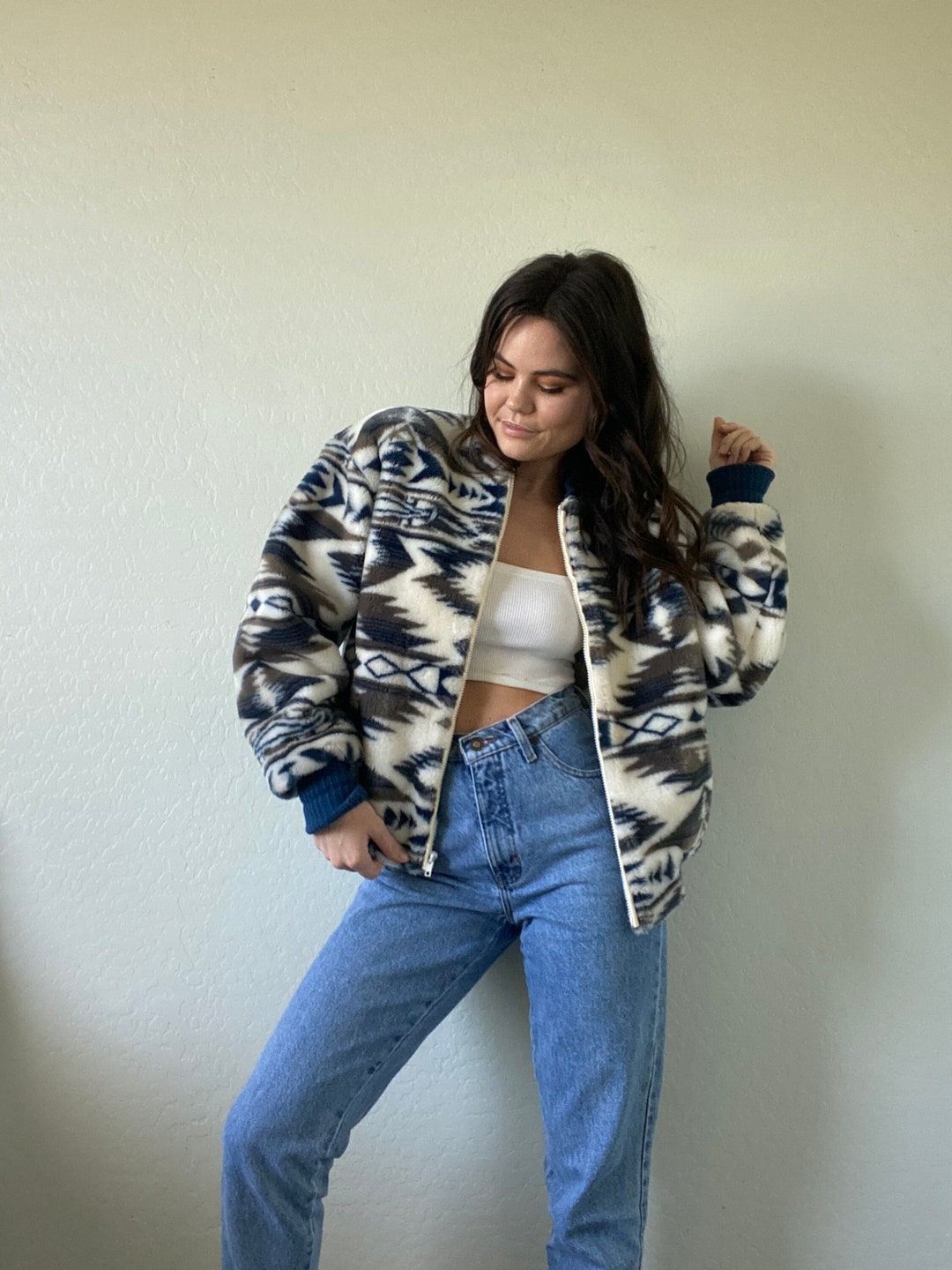 Vintage Faux Fur Aztec Coat - Etsy