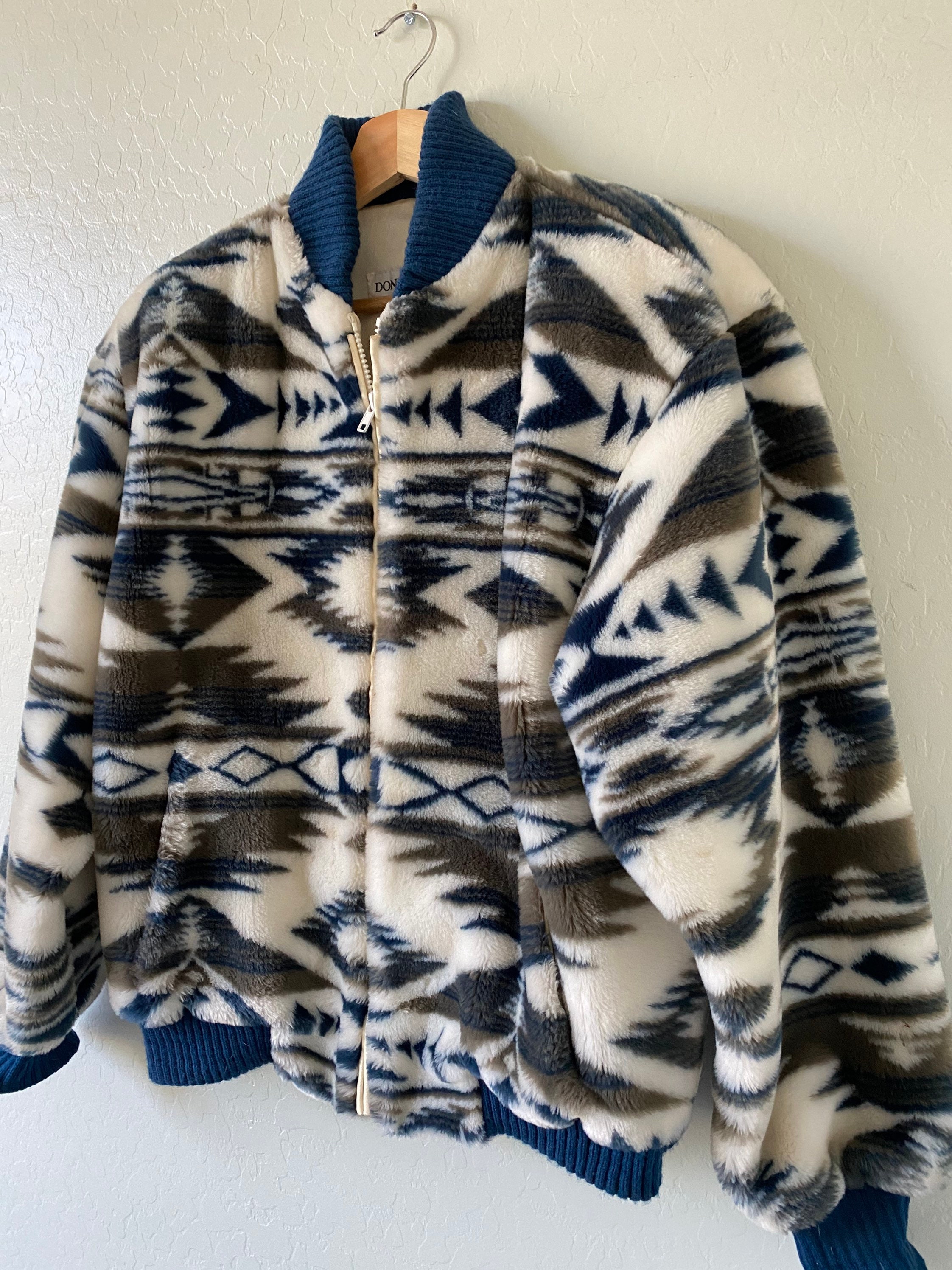 Vintage Faux Fur Aztec Coat - Etsy