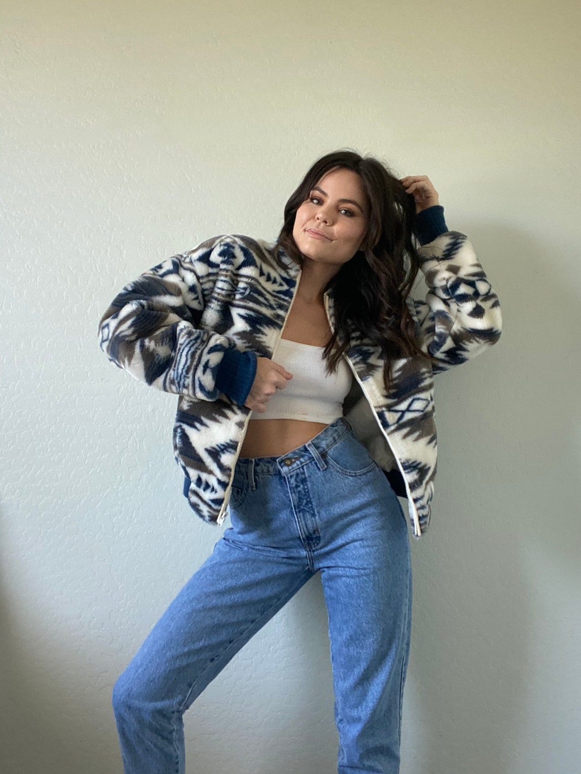 Vintage Faux Fur Aztec Coat - Etsy