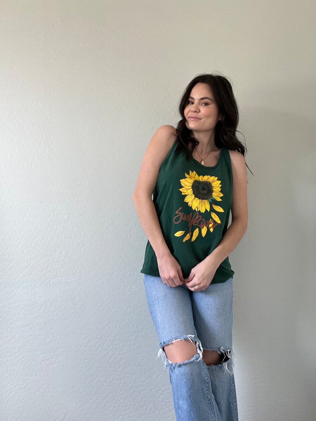 Vintage Sunflower Graphic Tank Top - Etsy
