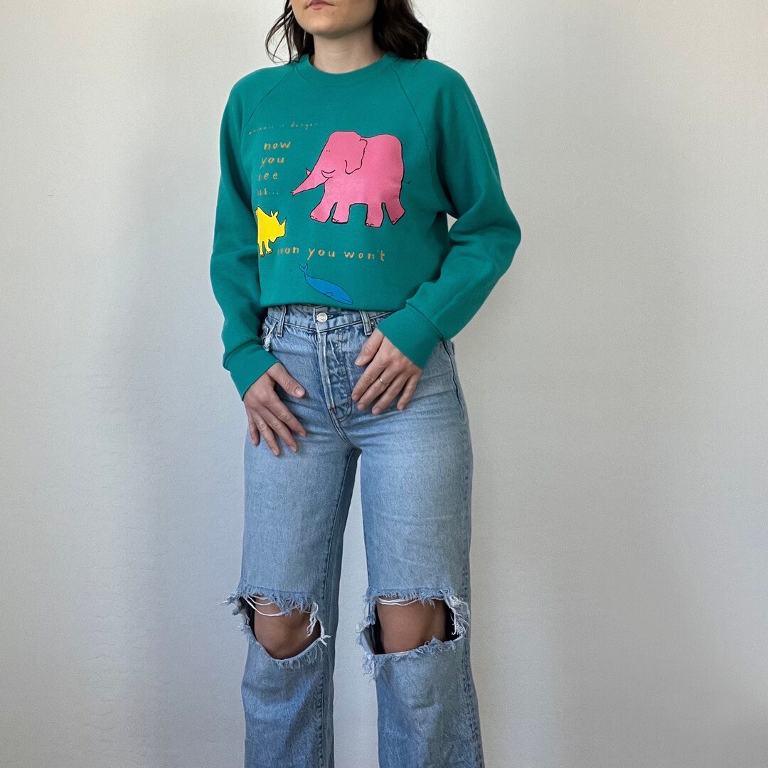 Vintage Extinct is Forever Graphic Animal Sweatshirt - Etsy