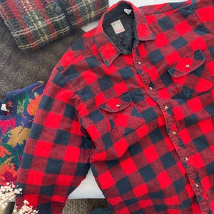 Vintage Black and Red Checkered Plaid Insulated Flannel Jacket - Etsy