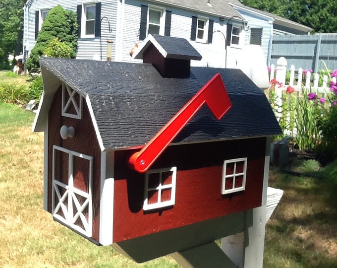 Red Dutch Barn Mailboix - Etsy