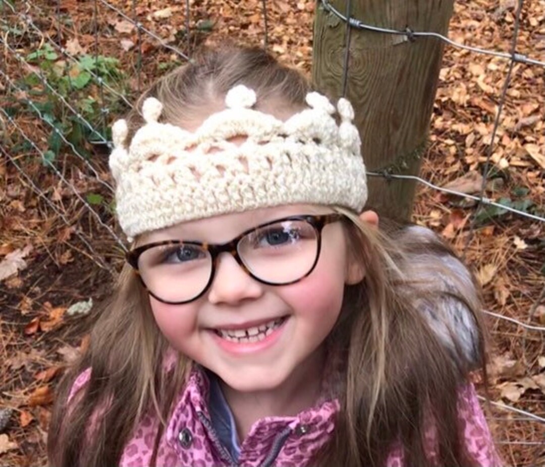 Crocheted Crown Coronation Crown Headband Ear Warmer Christmas Hat ...