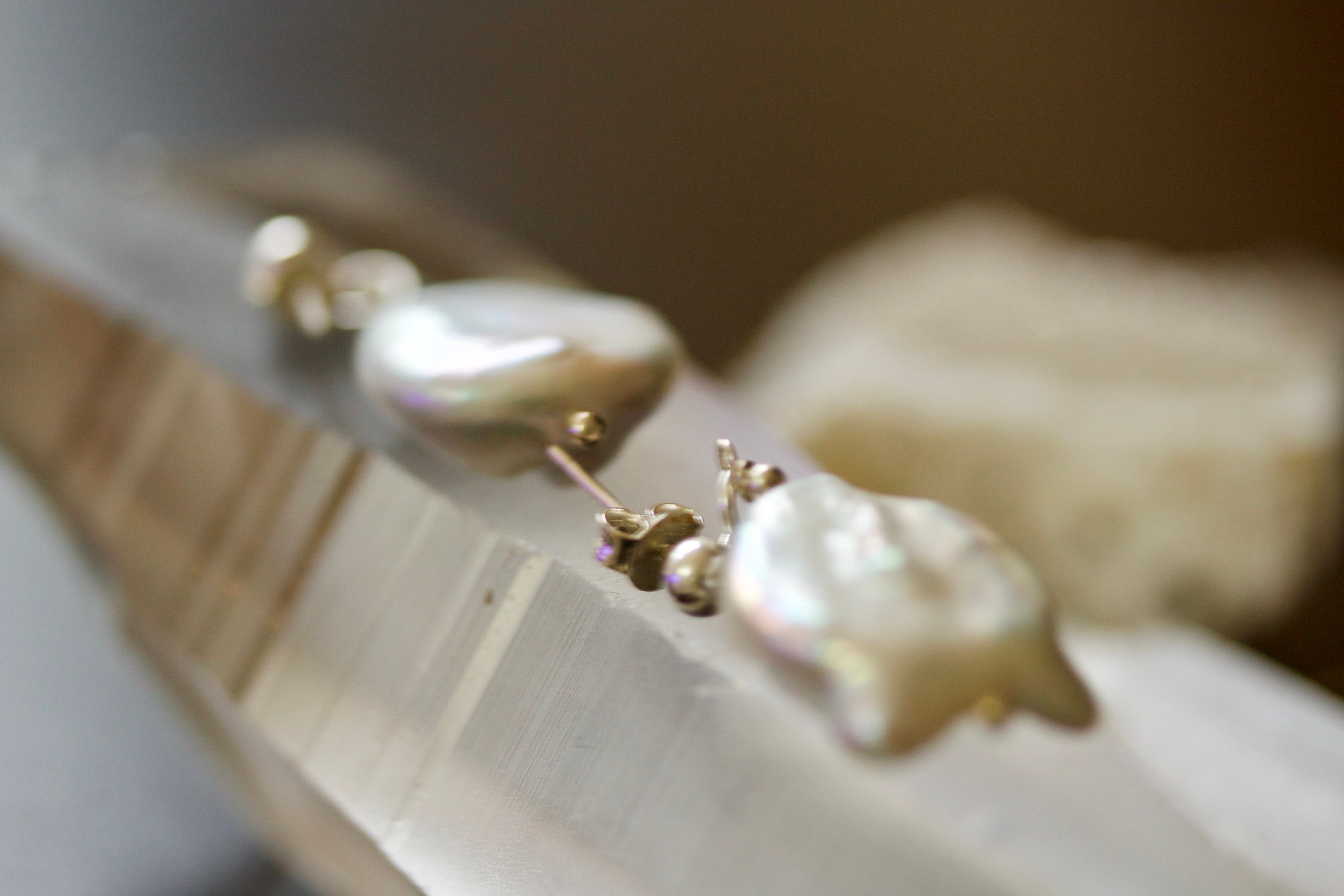 Pendientes de perlas barrocas/925 Pendientes barrocos de plata de ley ...