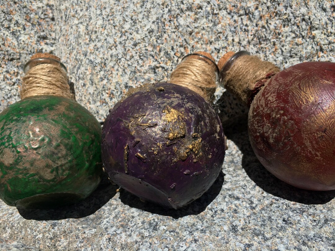 Custom Flask Potion Glass Bottle Vintage Viking Burning Man Mage Pirate ...