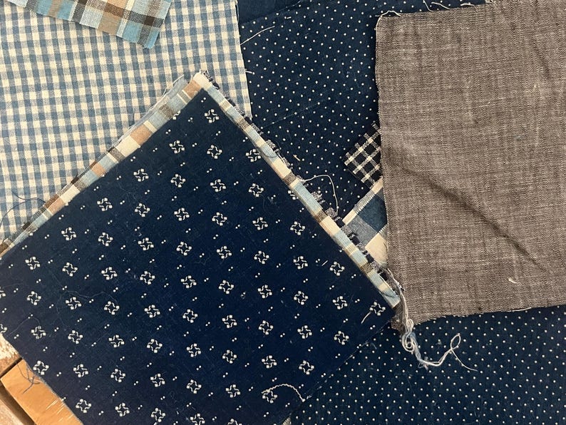 Back in Time Textiles Antique 1890-1910 Small Scale Mixed Group of ...