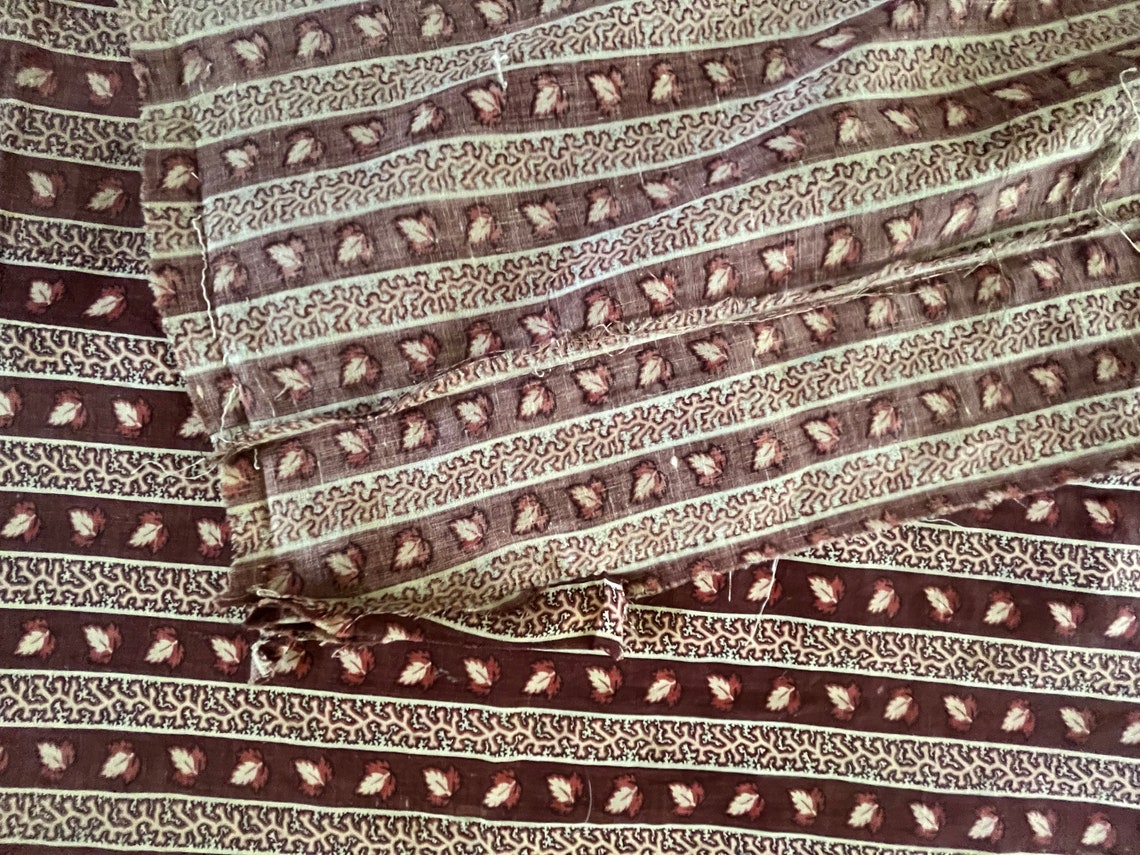 Back in Time Textiles~ Antique 1860-70 Copper Toned Madder Calico ...