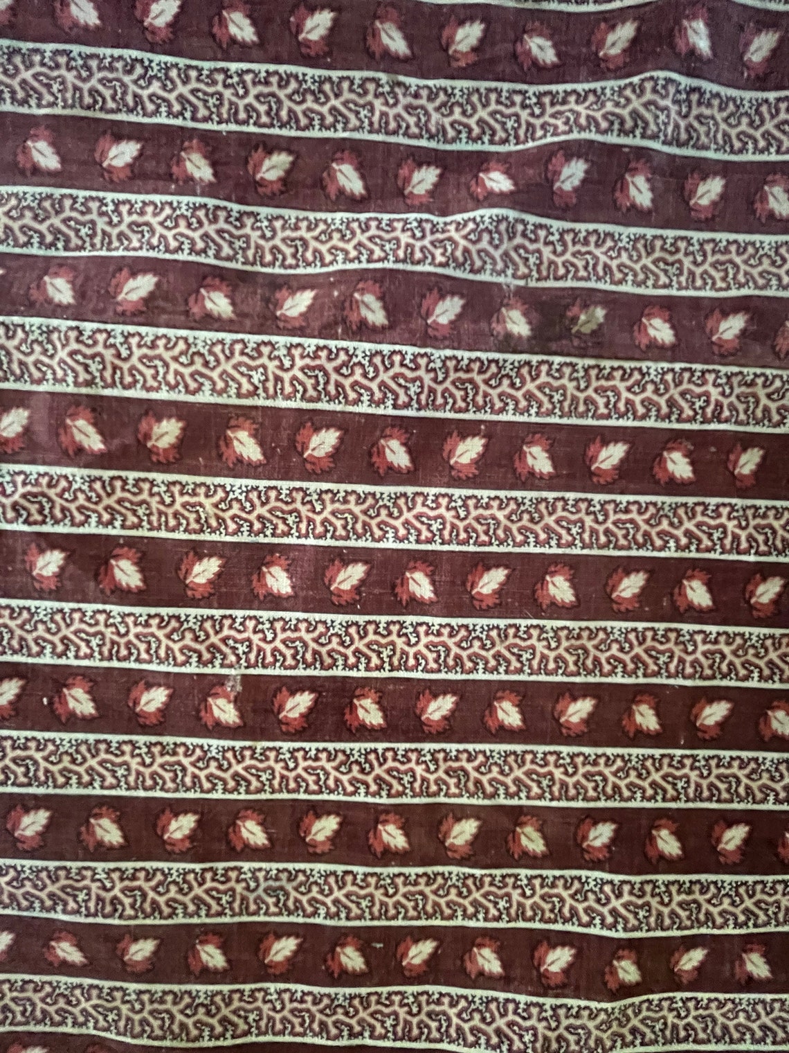Back in Time Textiles~ Antique 1860-70 Copper Toned Madder Calico ...