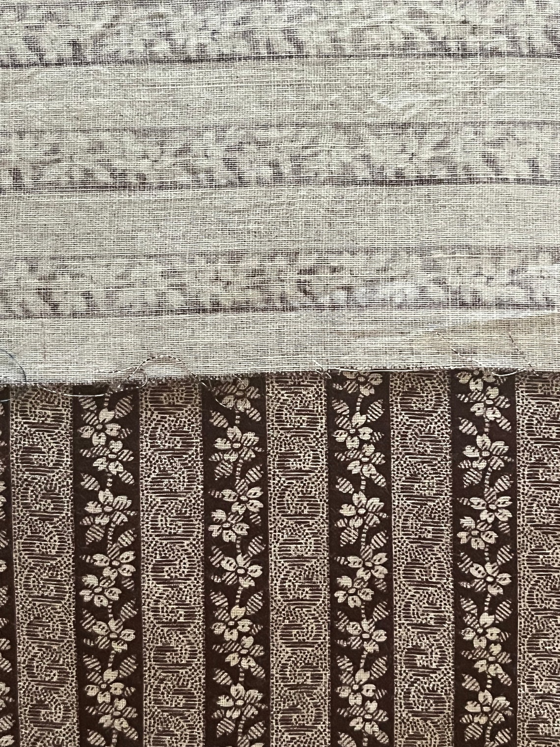 Back in Time Textiles~antique Civil War Era 1860-70 Brown Floral Dress ...