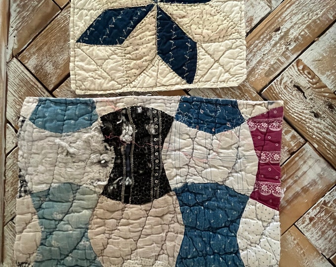 Back in Time Textiles primitive Antique Cutter Quilt Pieces Great for ...