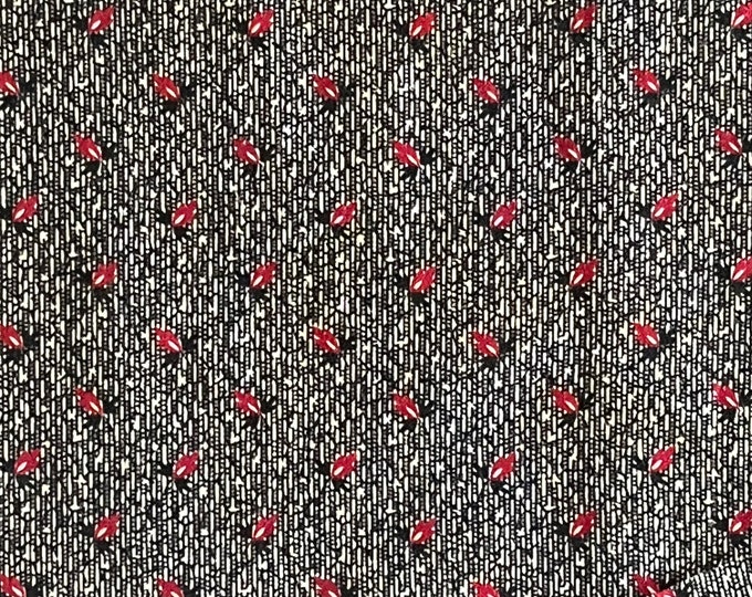 Back in Time Textiles Antique 1860-70 Red Rosebud Calico Fabric, Great ...