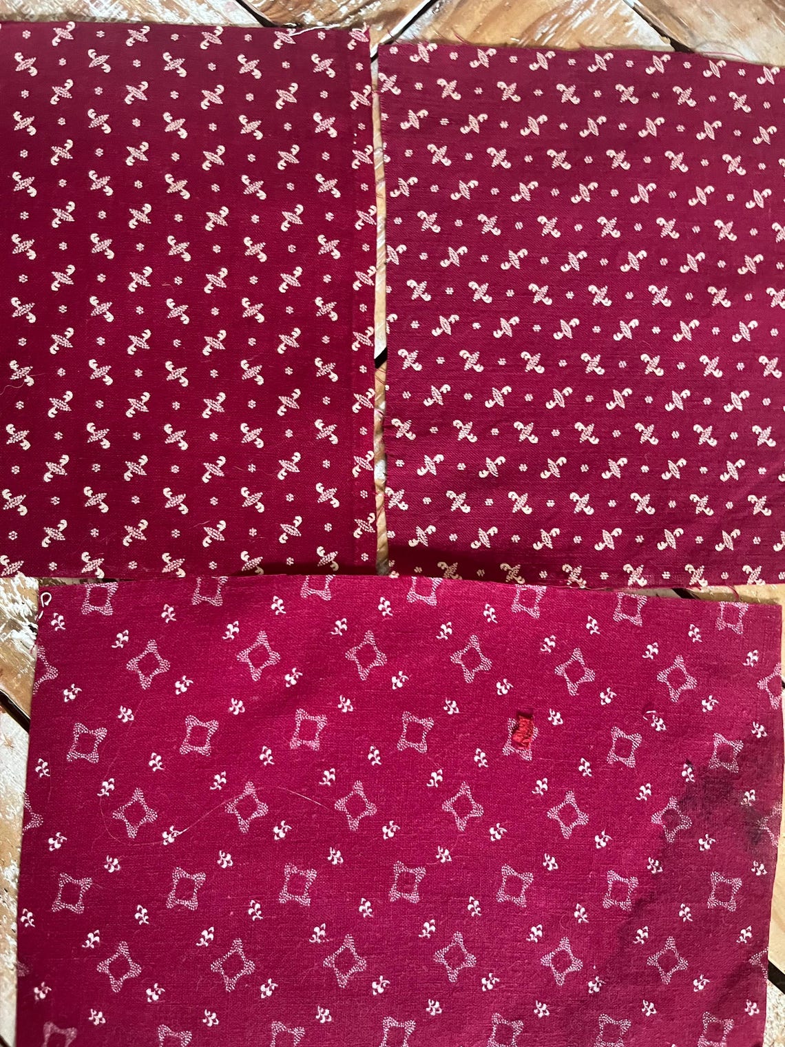 Back in Time Textiles! Antique 1860-1910 Early Mix of Blue, Claret and ...