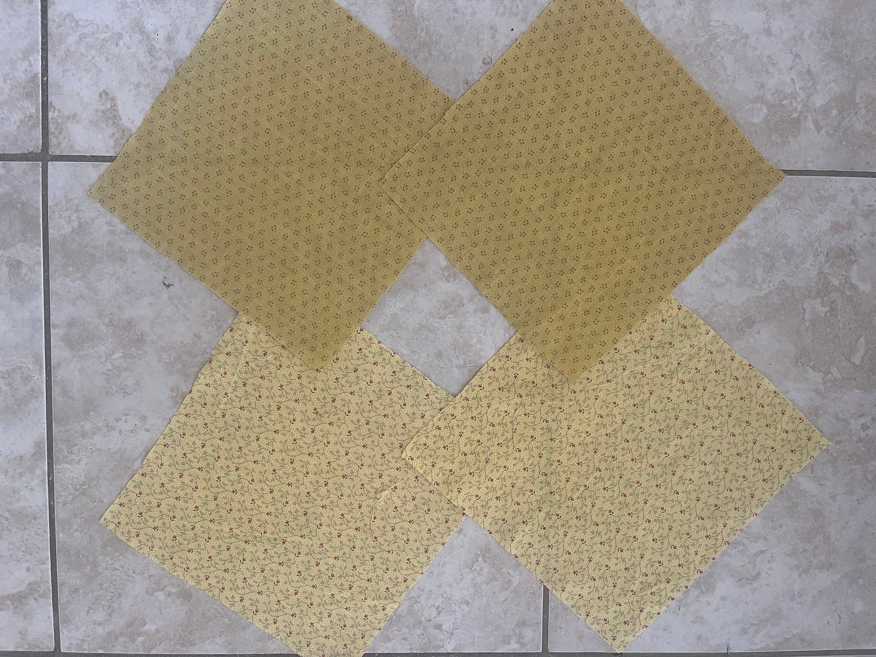 Back in Time Textiles Antique 1860-90 2 Different Chrome Yellow Calico ...