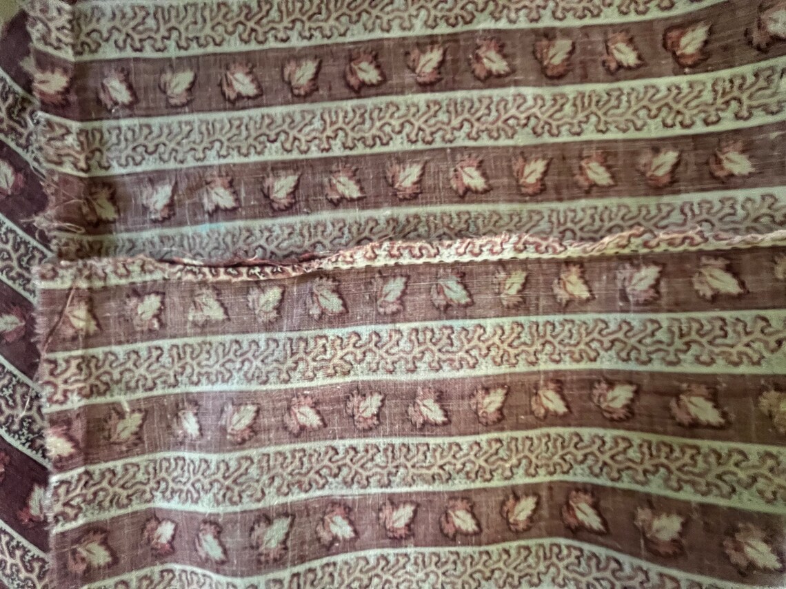 Back in Time Textiles~ Antique 1860-70 Copper Toned Madder Calico ...